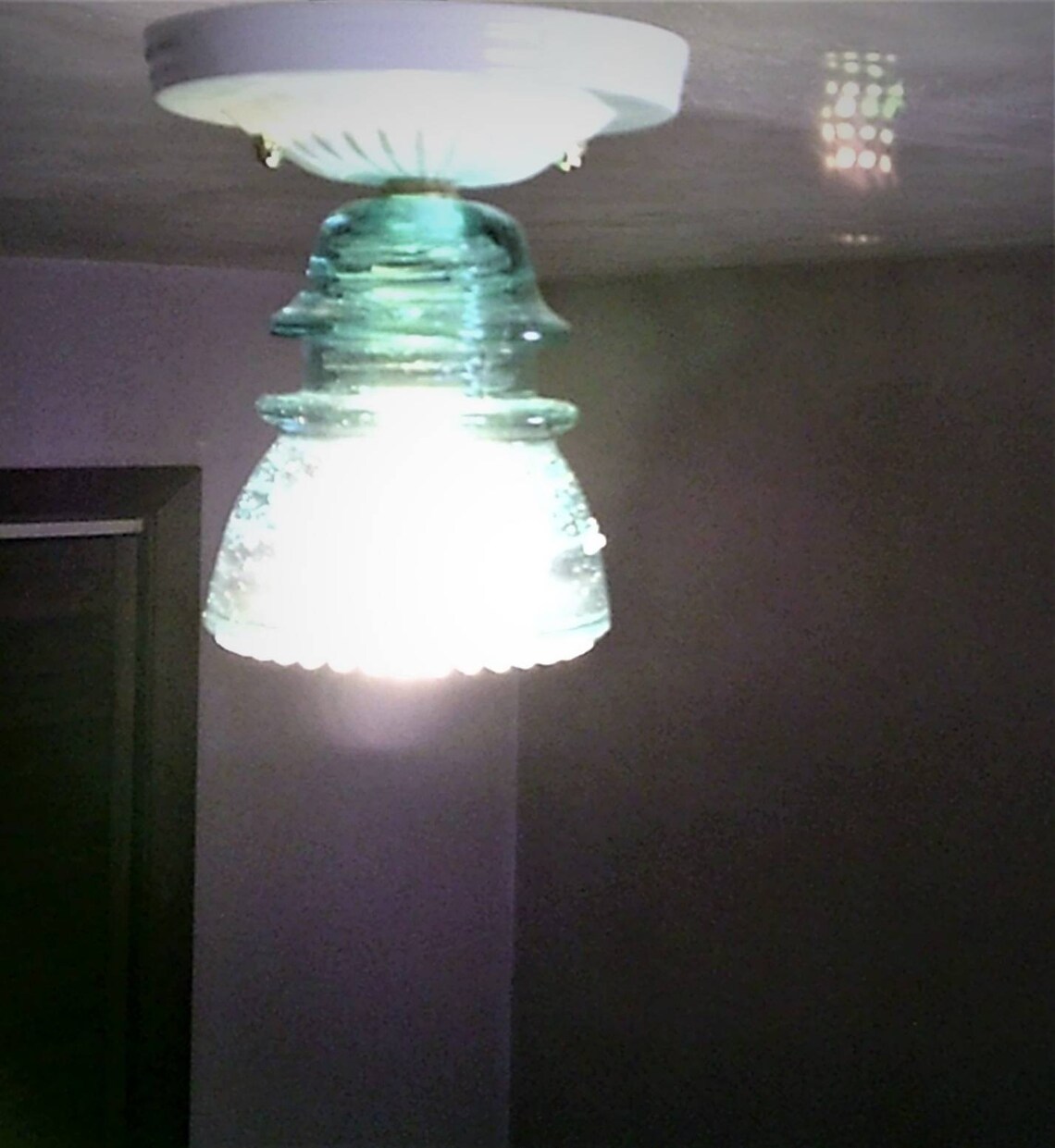 Glass Insulator Ceiling Light. LED Light Included 6W - Etsy