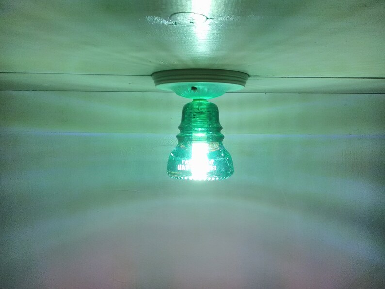 Glass insulator ceiling light. LED light included LeMeng E12 | Etsy