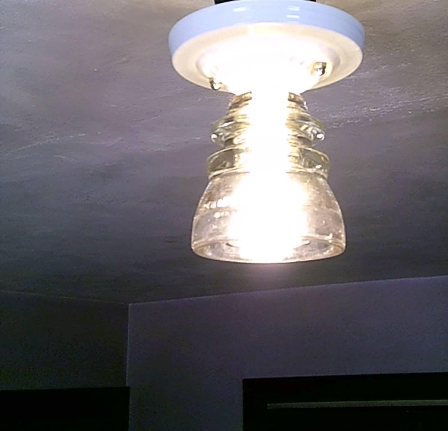 Glass Insulator Ceiling Light. LED Light Included 6W - Etsy
