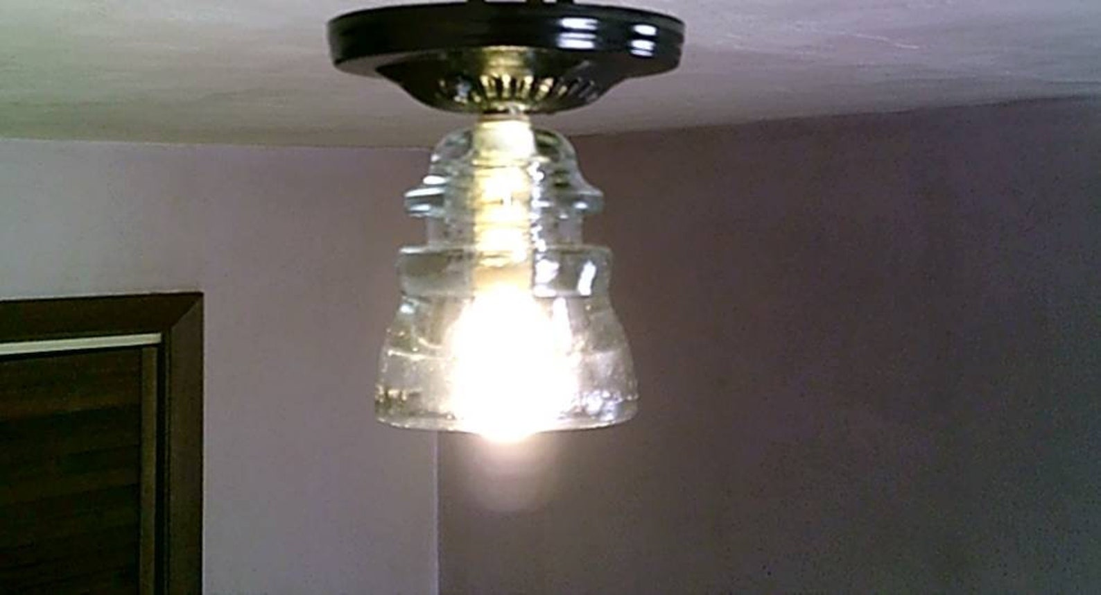 Ceiling Light Glass Insulator Lights. LED Light Included Lemeng E12 LED ...