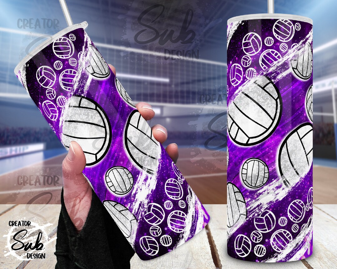 Purple Volleyball Png Wrap, Glitter Png Tumbler Print, Volleyball ...