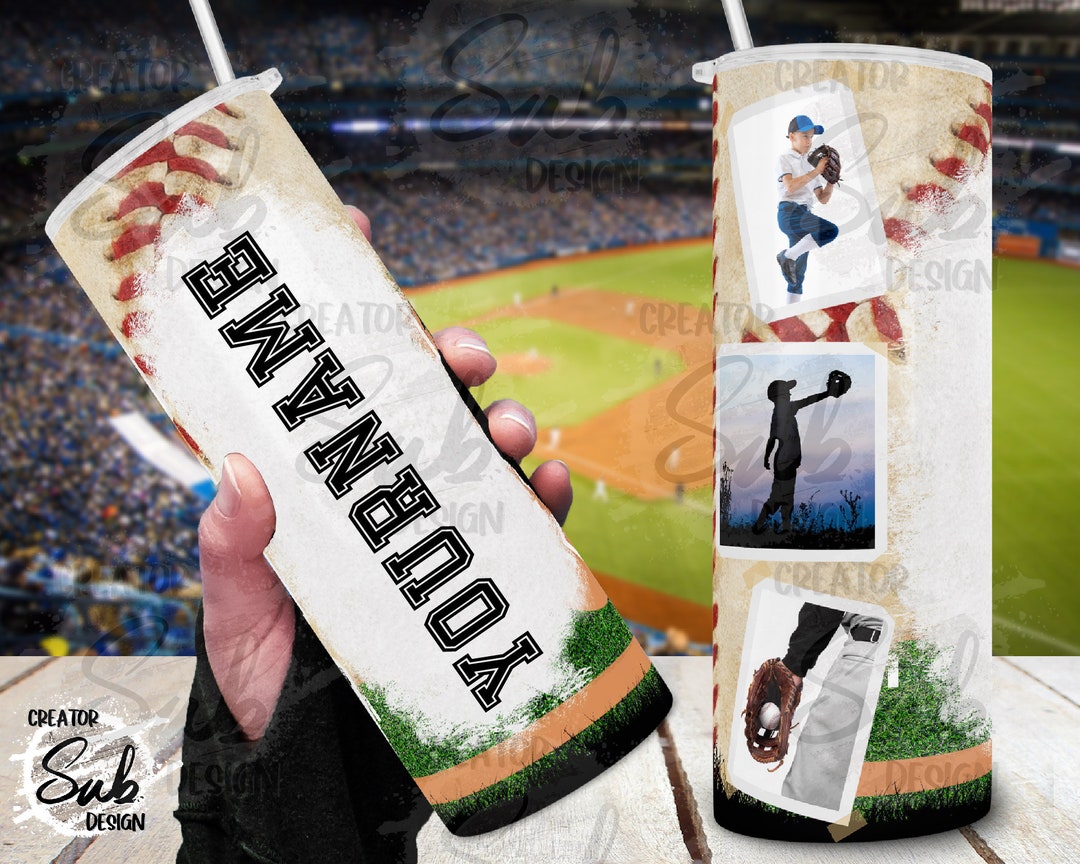Baseball Pitcher PNG Tumbler, Sport Photo Frame Print Wrap, Gift for ...
