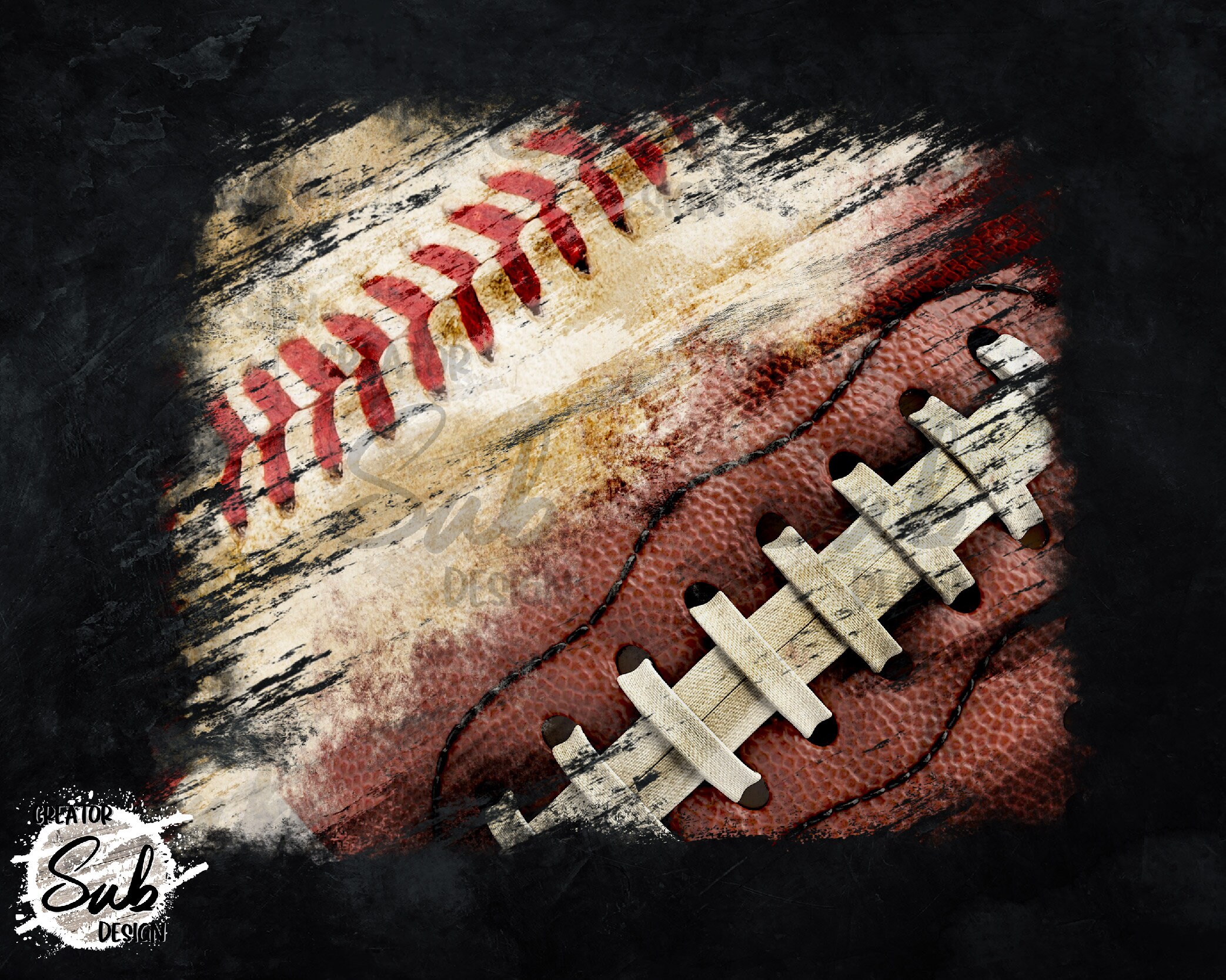 Baseball and Football Png Background Distressed PNG Shirt - Etsy