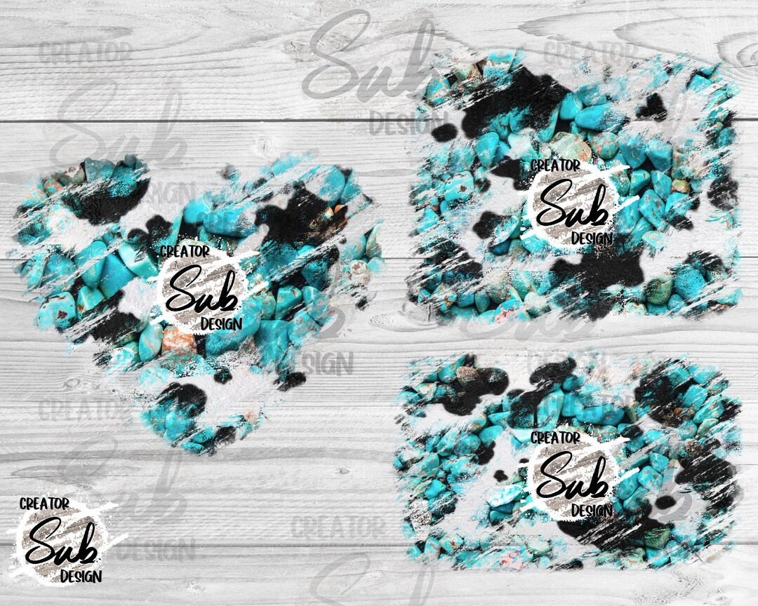 Turquoise Cow Png for Shirt, Distressed Grunge Background, Teal Stone ...