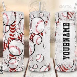 20oz Skinny Tumbler, Baseball Tumbler PNG Design, Seamless Tumbler Png ...