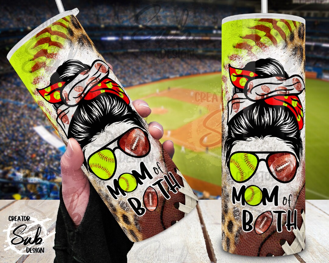 Softball Png Print Wrap, Mom Both With Football and Softball, Sport ...