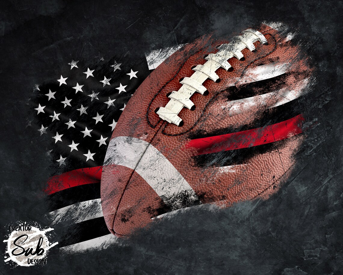 Football Firefighter Dad PNG Red Line Flag Design Football - Etsy