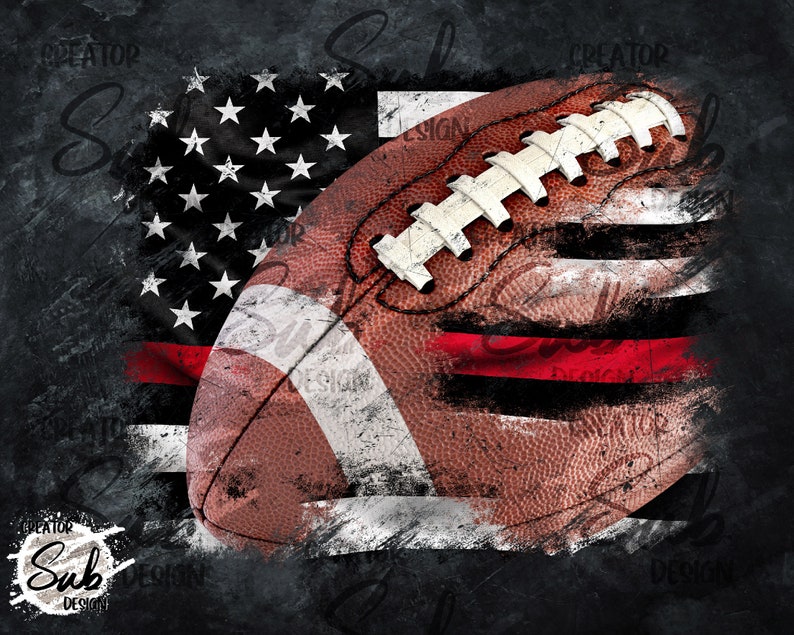 Football Firefighter Dad PNG Red Line Flag Design Football - Etsy