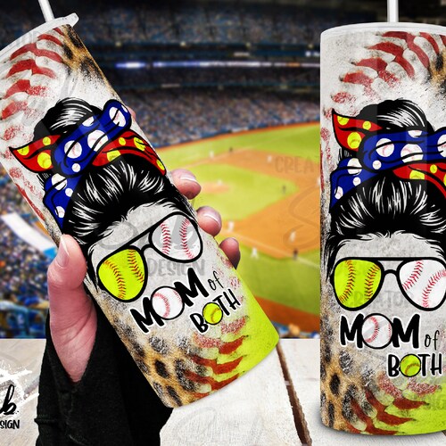 Baseball Softball Png Print Wrap Mom of Both Tumbler Wrap - Etsy