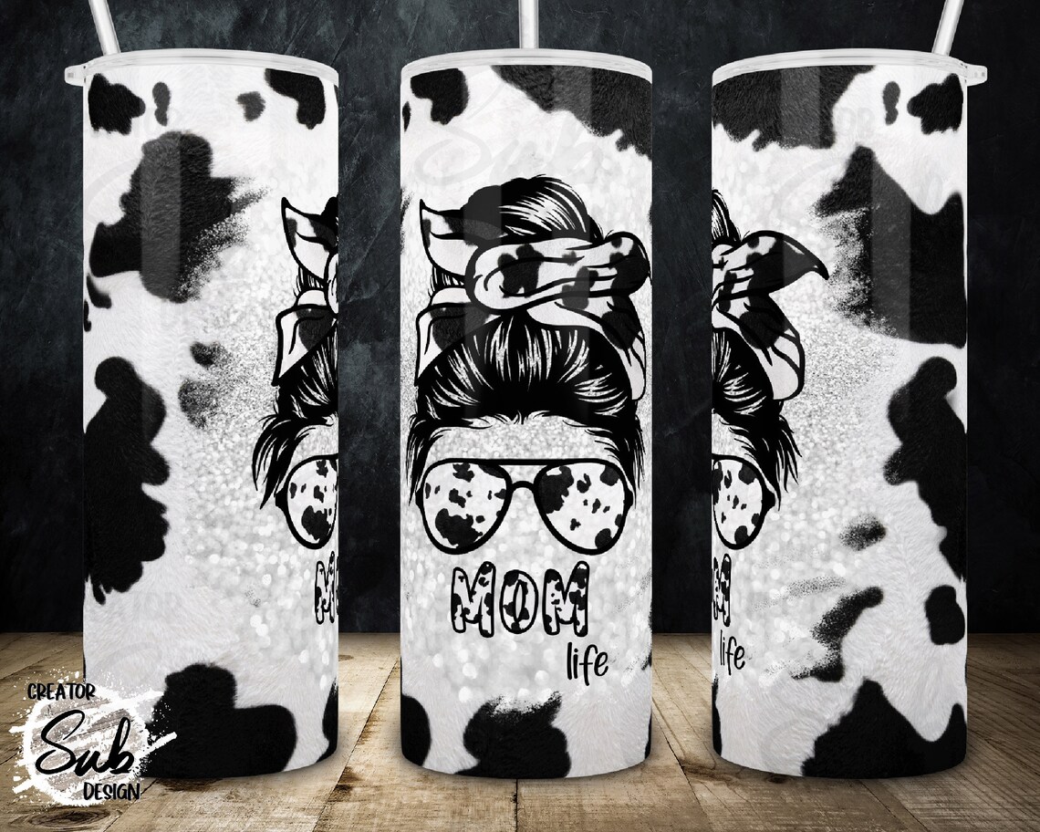 Cow Mom Png Tumbler Wrap Cow Print Tumbler Mom Life Png - Etsy