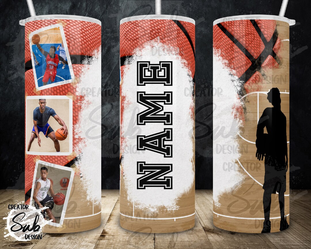 Basketball Player Tumbler PNG, Picture Frame Tumbler Wrap, Sport 20oz ...