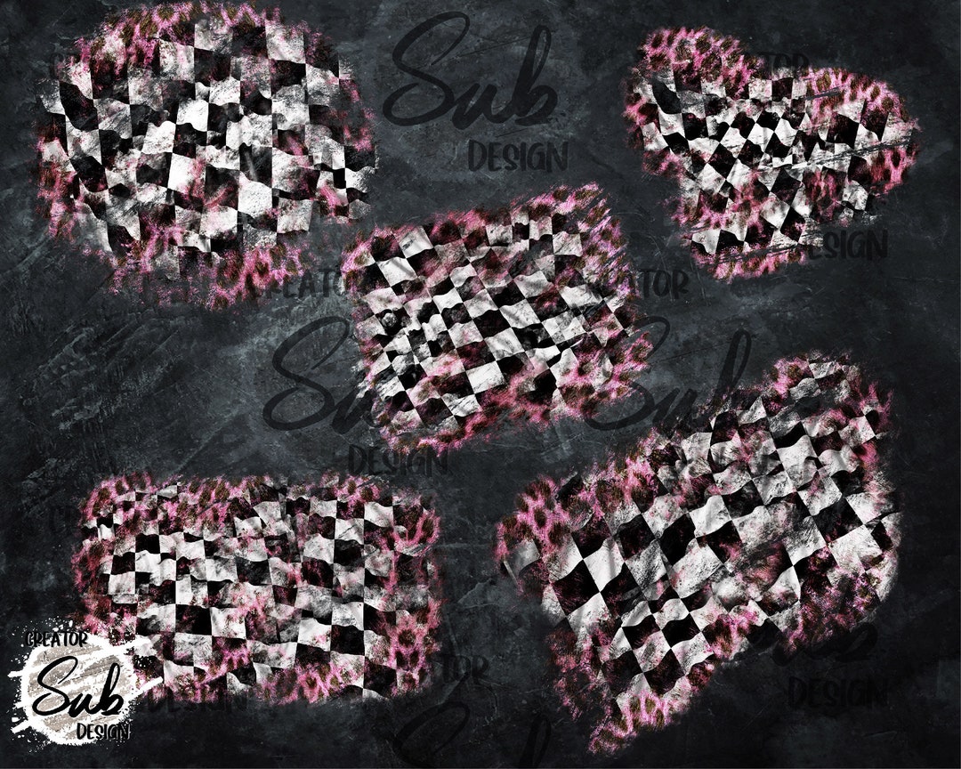 Pink Checkered Flag Png, Background Bundle, Leopard Raceing Flag Mom ...