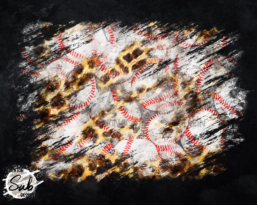 Baseball Cheetah PNG Shirt Print Template, Distressed Leopard Skin ...