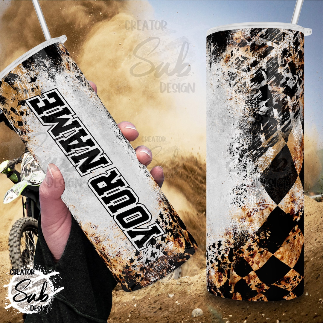 Dirt Tracks Tumbler Wrap, Racing Tumbler Png Sublimation, Checkered ...