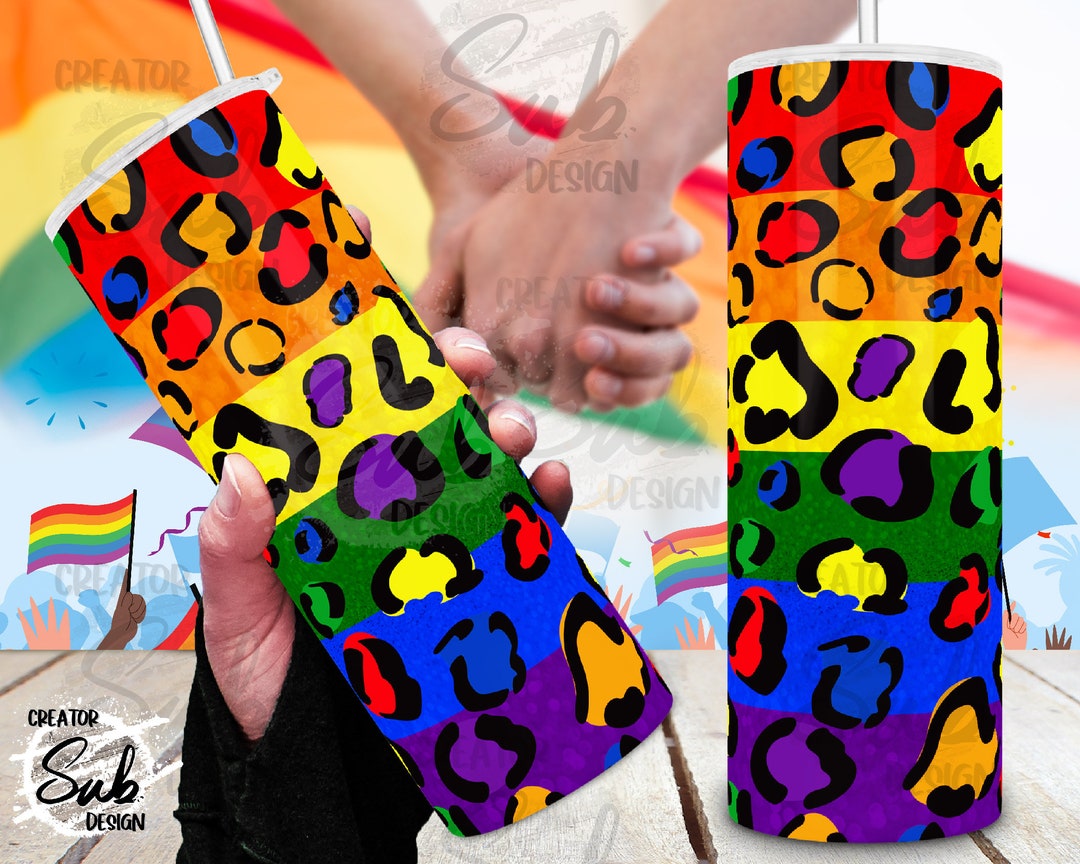 Leopard Pride Tumbler PNG, Colorful LGBTQ Png Sublimation, 20oz Skinny ...