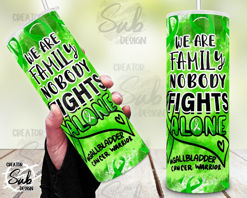 Gallbladder Cancer PNG Tumbler Green Ribbon Png Sublimation - Etsy