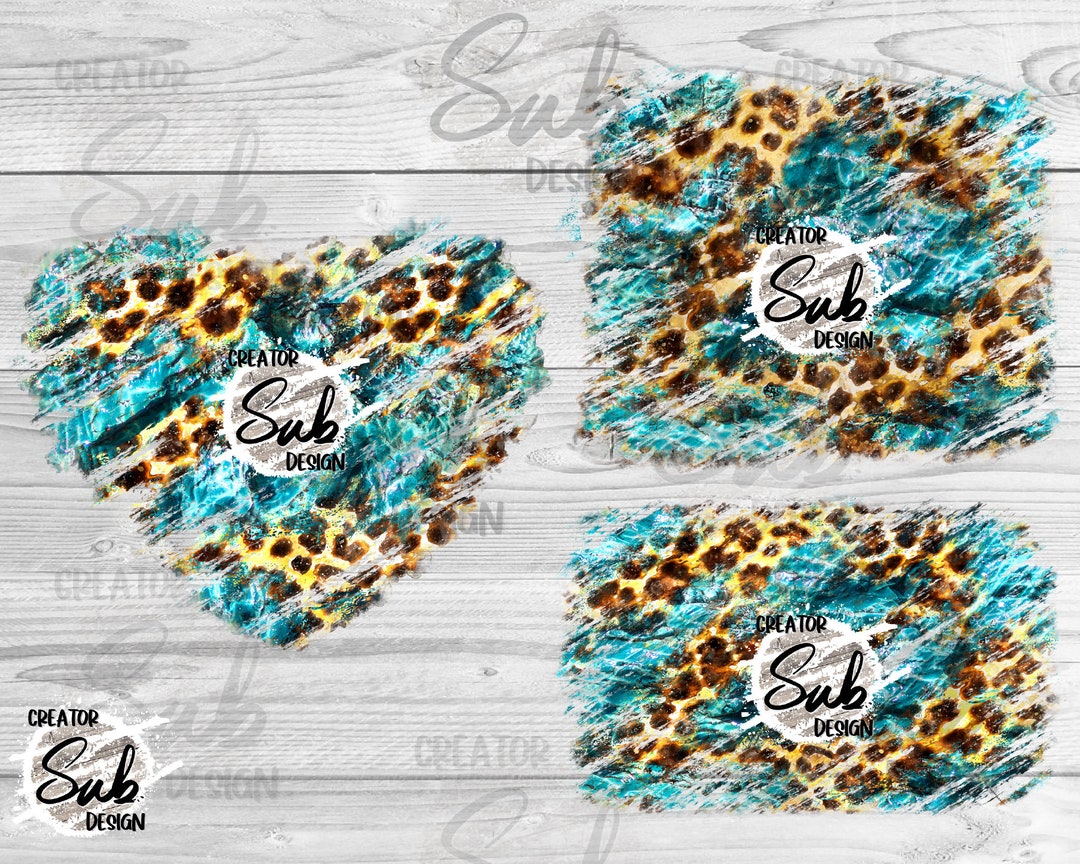 Leopard Turquoise Png, Distressed Grunge Background, Png Sublimation ...