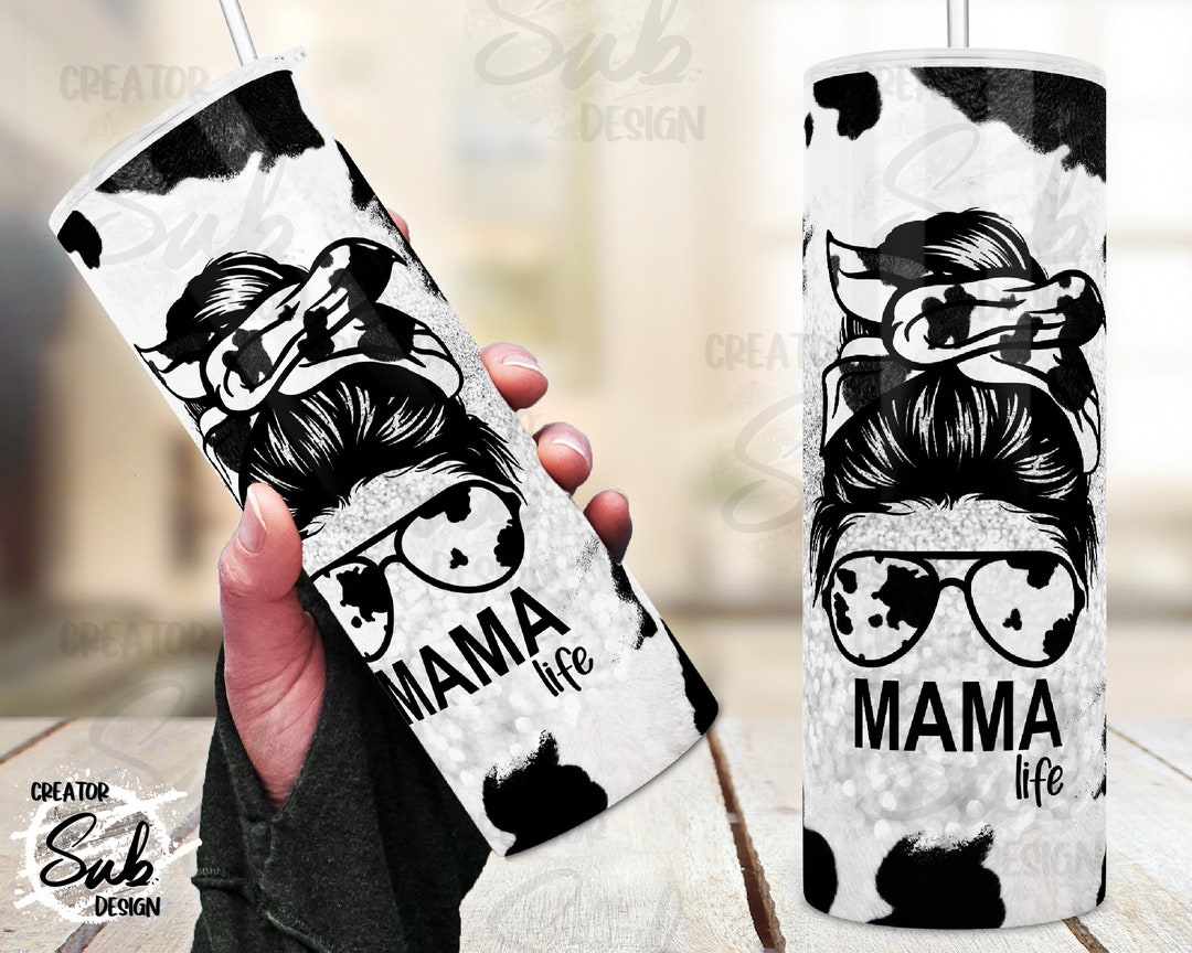 Cow Mama Life PNG Tumbler, Messy Bun Tumbler, Farmer Tumbler Gift Idea ...