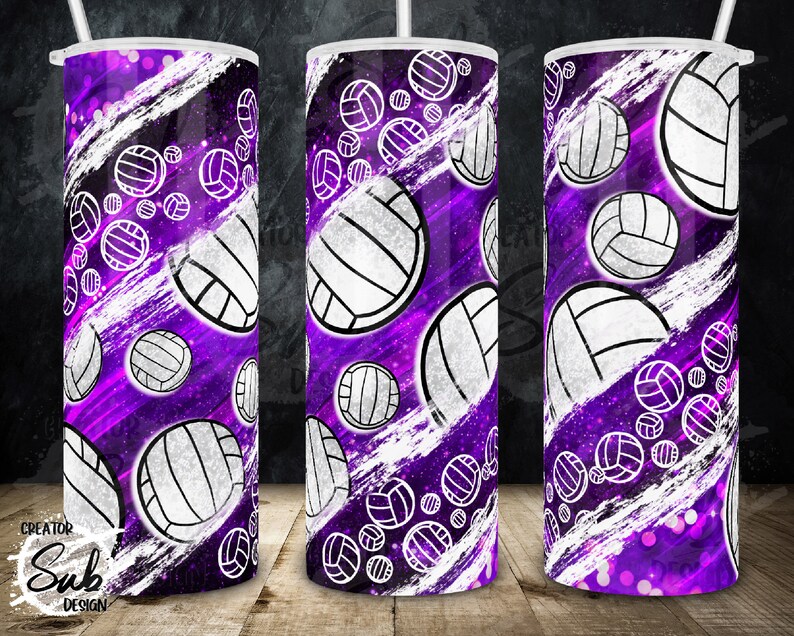 Purple Volleyball Png Wrap Glitter Png Tumbler Print - Etsy
