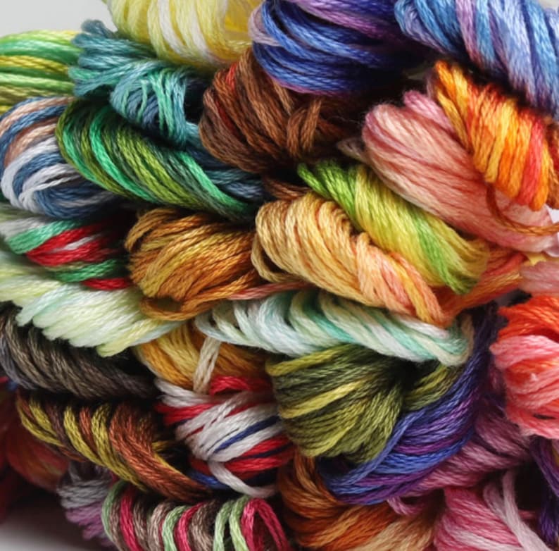 Set of 41 Variegated Embroidery Thread Skeins DMC 8.7y - Etsy