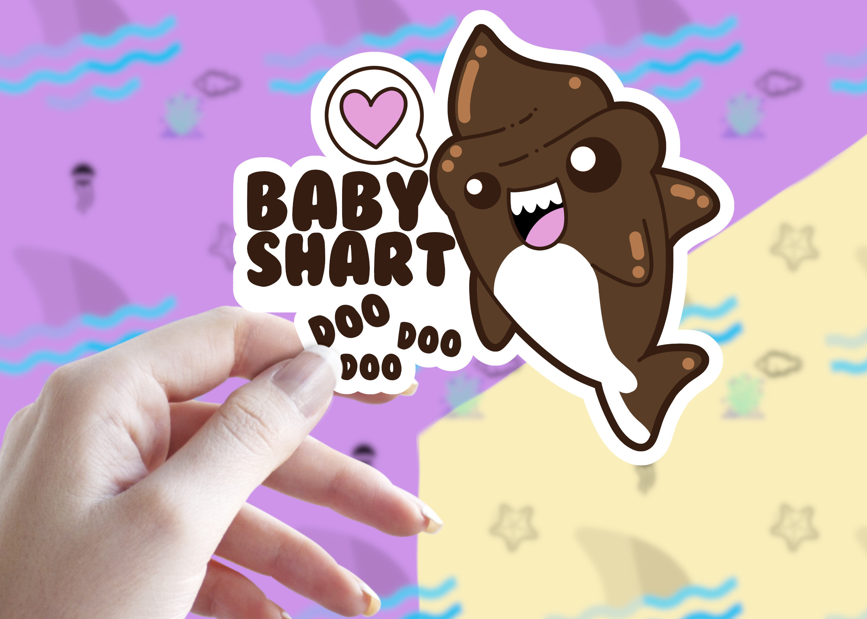 Baby Shart Shark Vinyl Sticker Cute Baby Poop Shark Decal | Etsy
