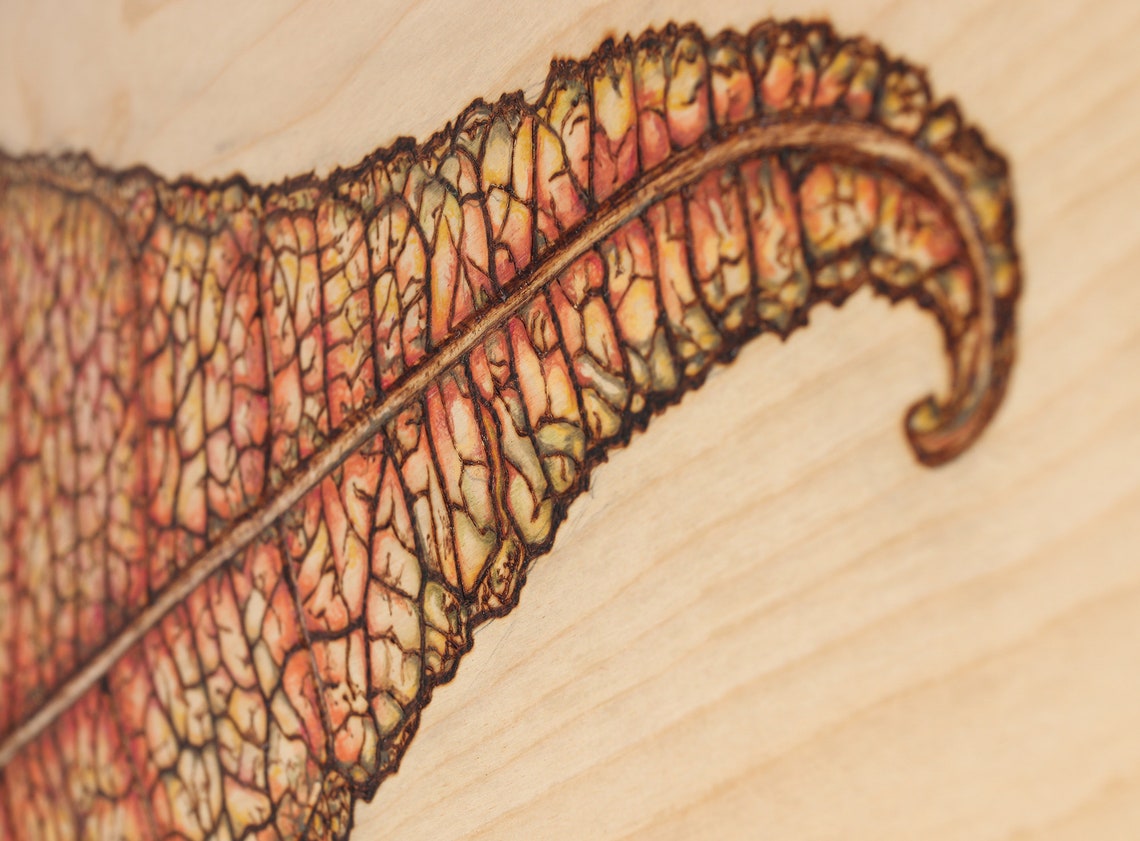 Decorative Picture Texture Leaf Wood Burning Abstract - Etsy