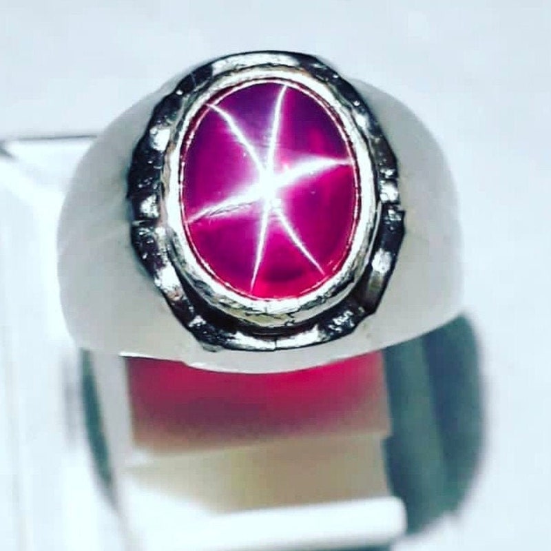 Mens Red Star Sapphire Ring - Etsy