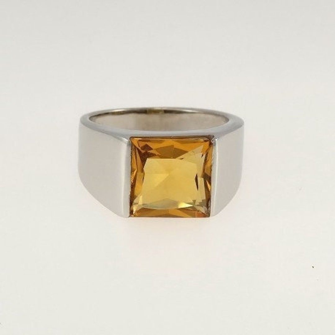Natural Citrine Ring for Men in 925 Sterling Silver Stylish Men's Ring ...