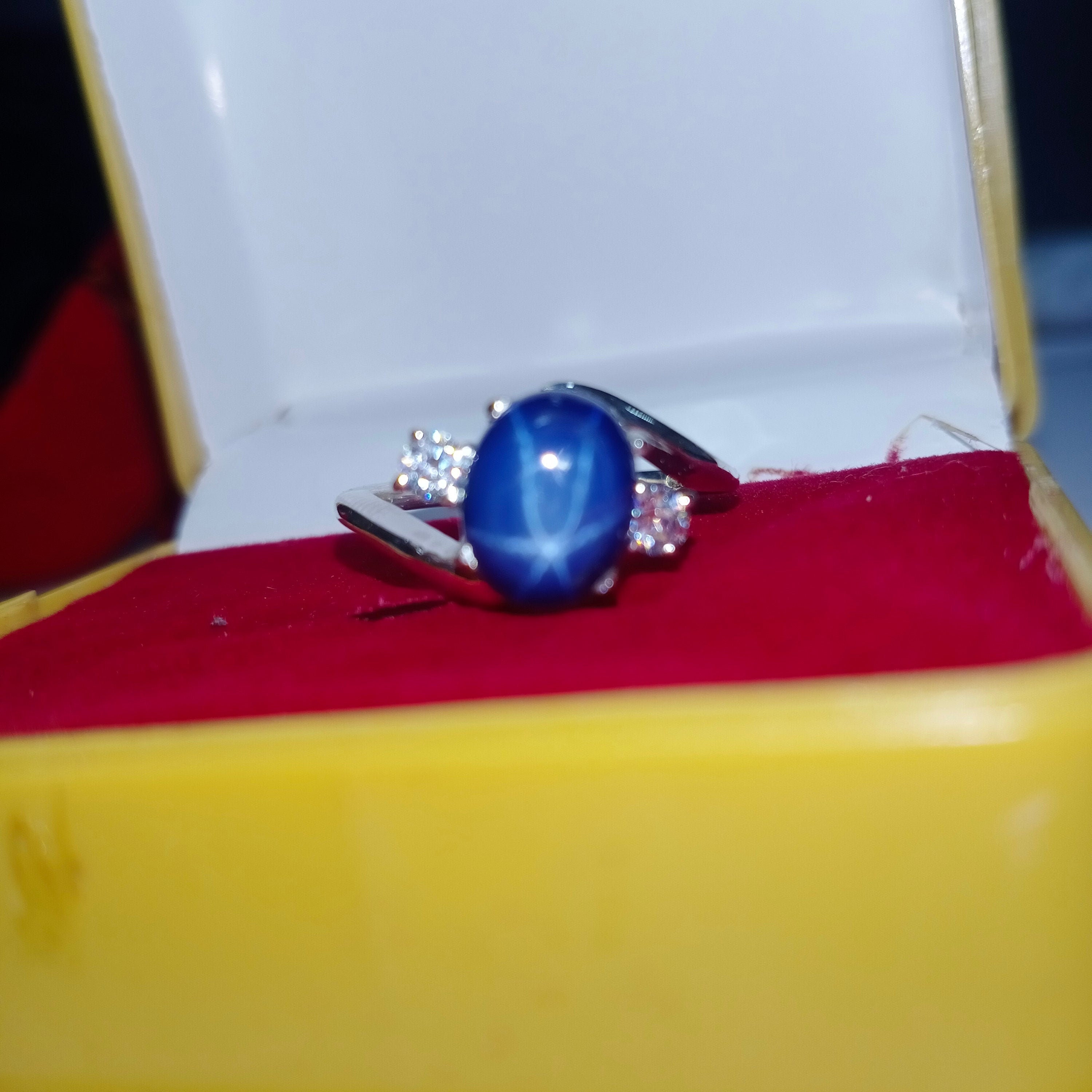 Linde Star Sapphire Wedding Ring 925 Starling Silver Ring - Etsy