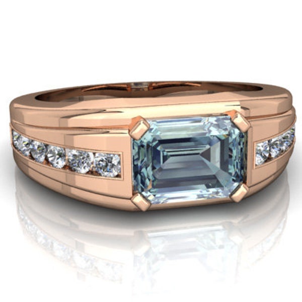 Mens Aquamarine Ring - Etsy