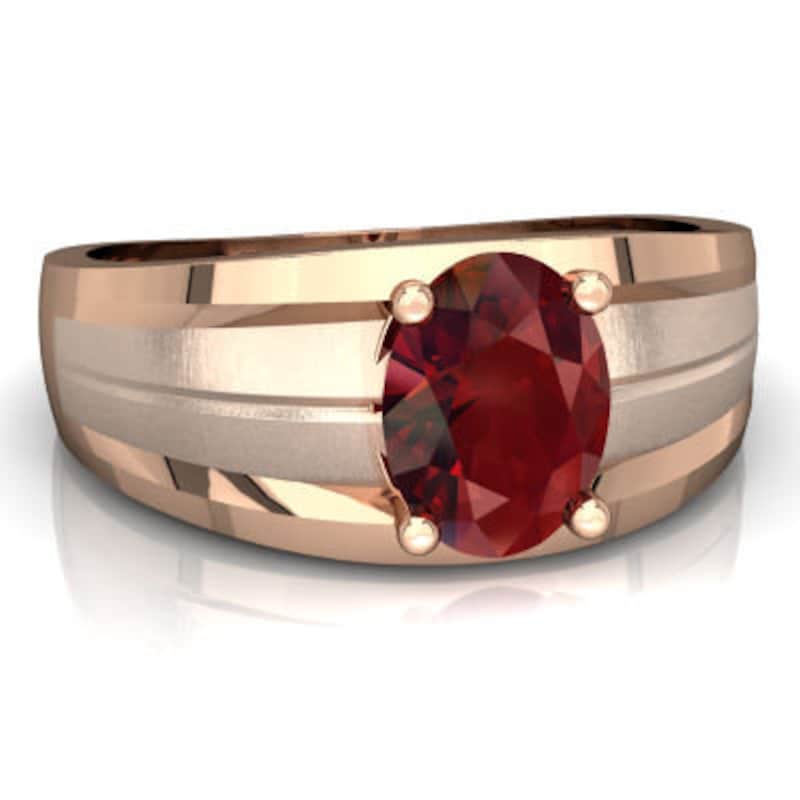 Garnet Ring Men - Etsy