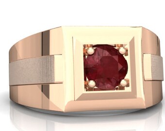 Mens Ruby Diamond Ring in 925 Sterling Silver - Etsy