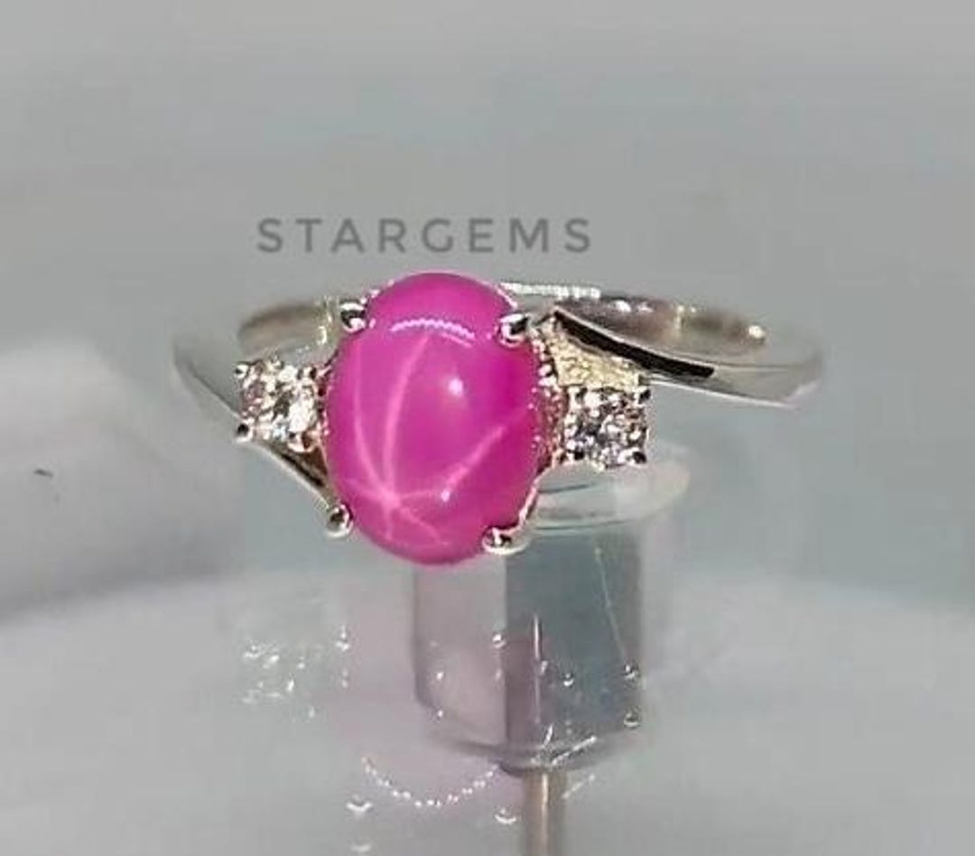 Landy Star Ruby Ring for Women's, Wedding Engahement Ring, 925 Sterling ...