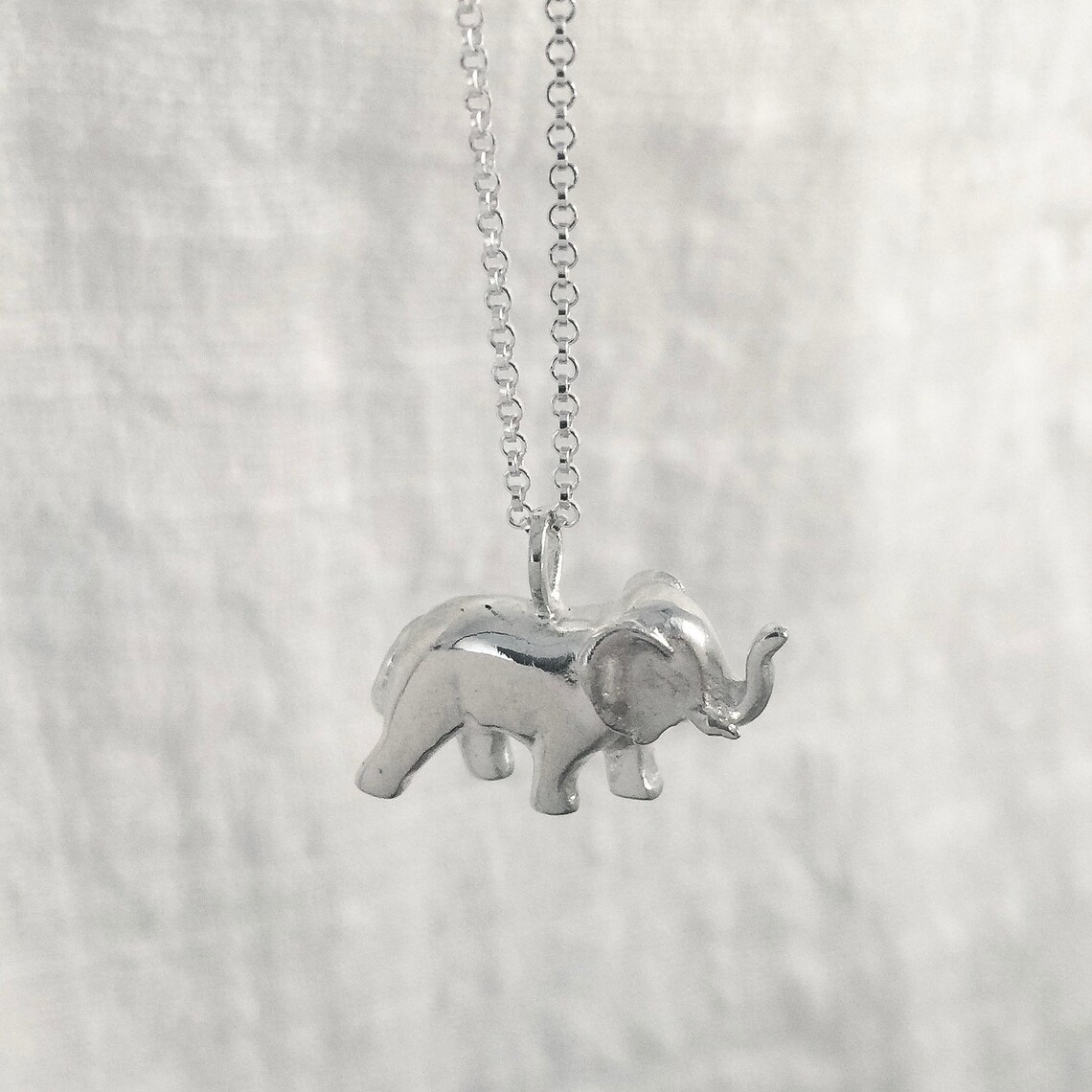 Silver Elephant Necklace Elephant Symbol Lucky Miniature - Etsy