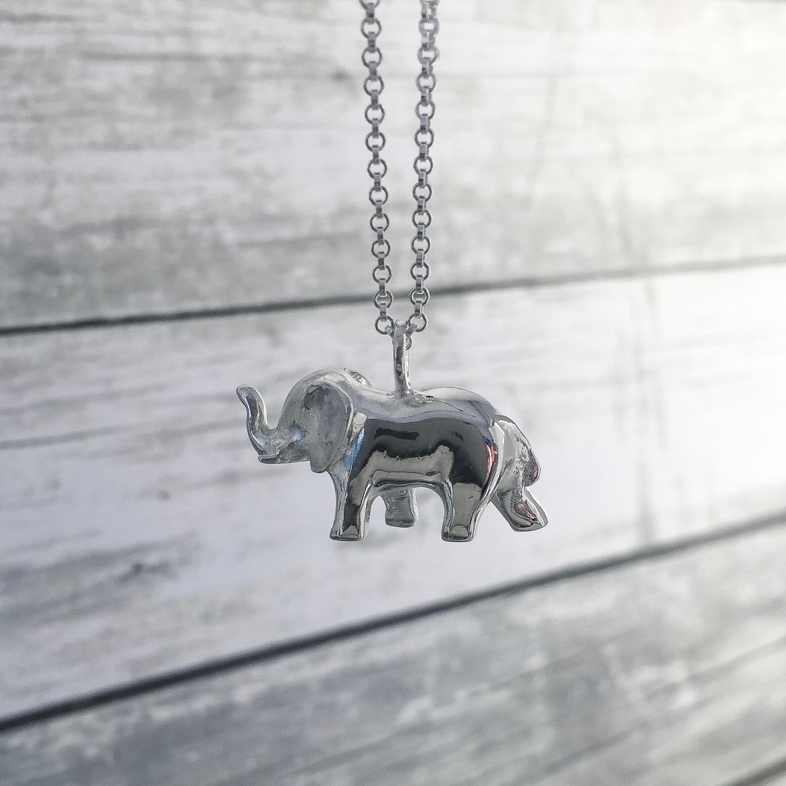 Silver Elephant Necklace Elephant Symbol Lucky Miniature - Etsy