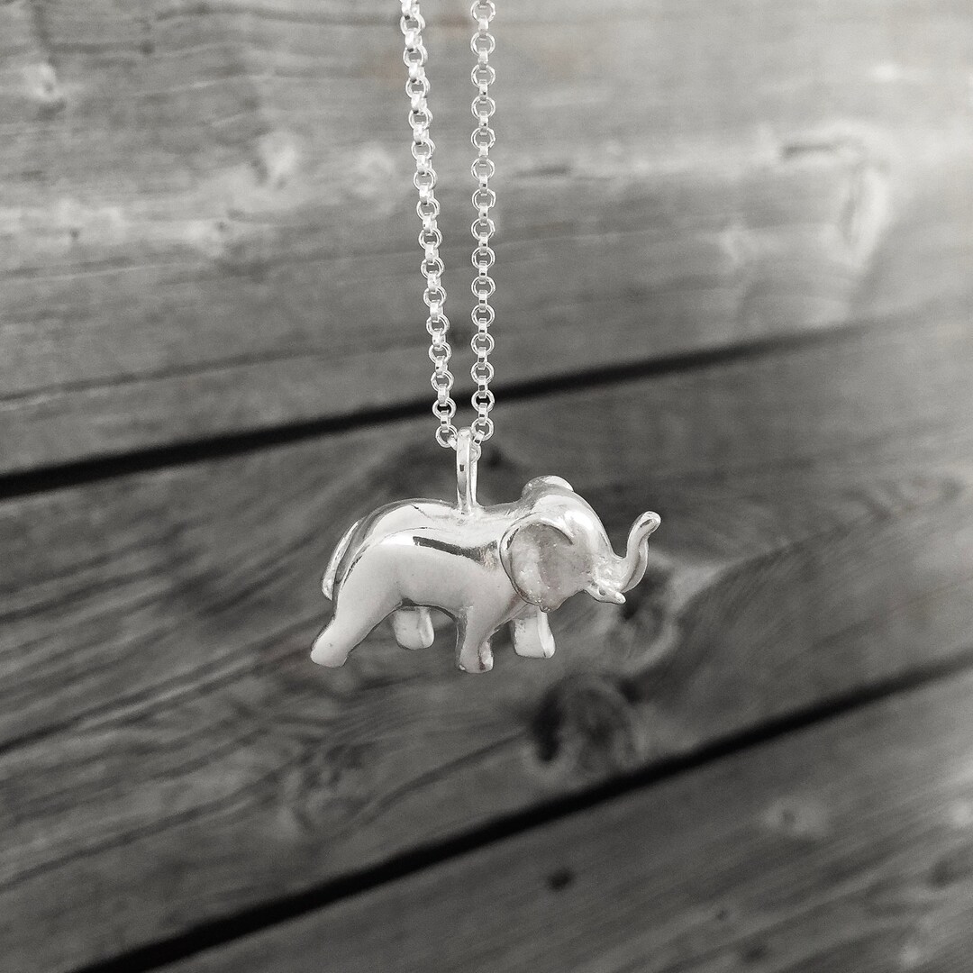 Silver Elephant Necklace, Elephant Symbol Lucky, Miniature Elephant ...