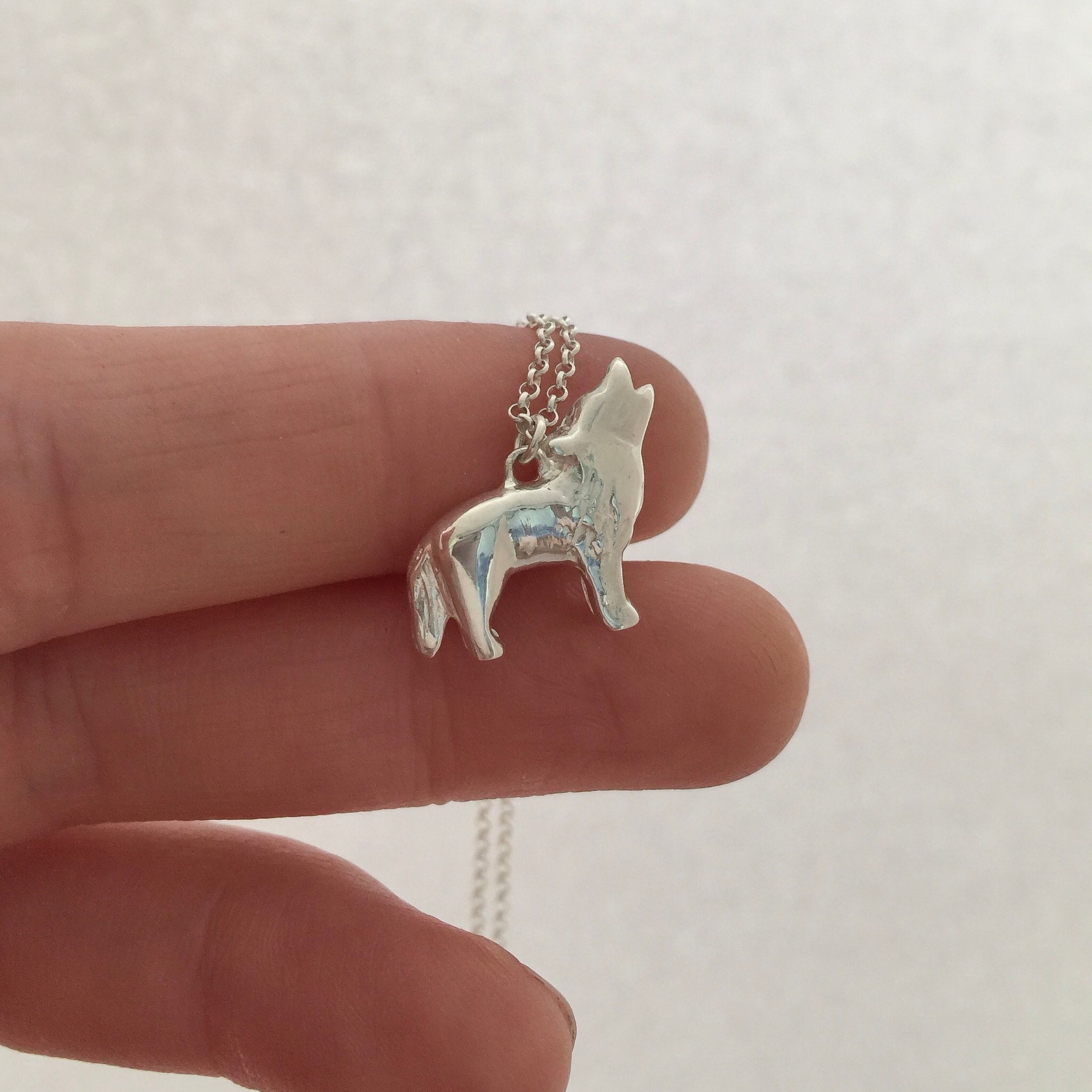 Wolf totem spirit animal necklace silver wolf pendant gray | Etsy