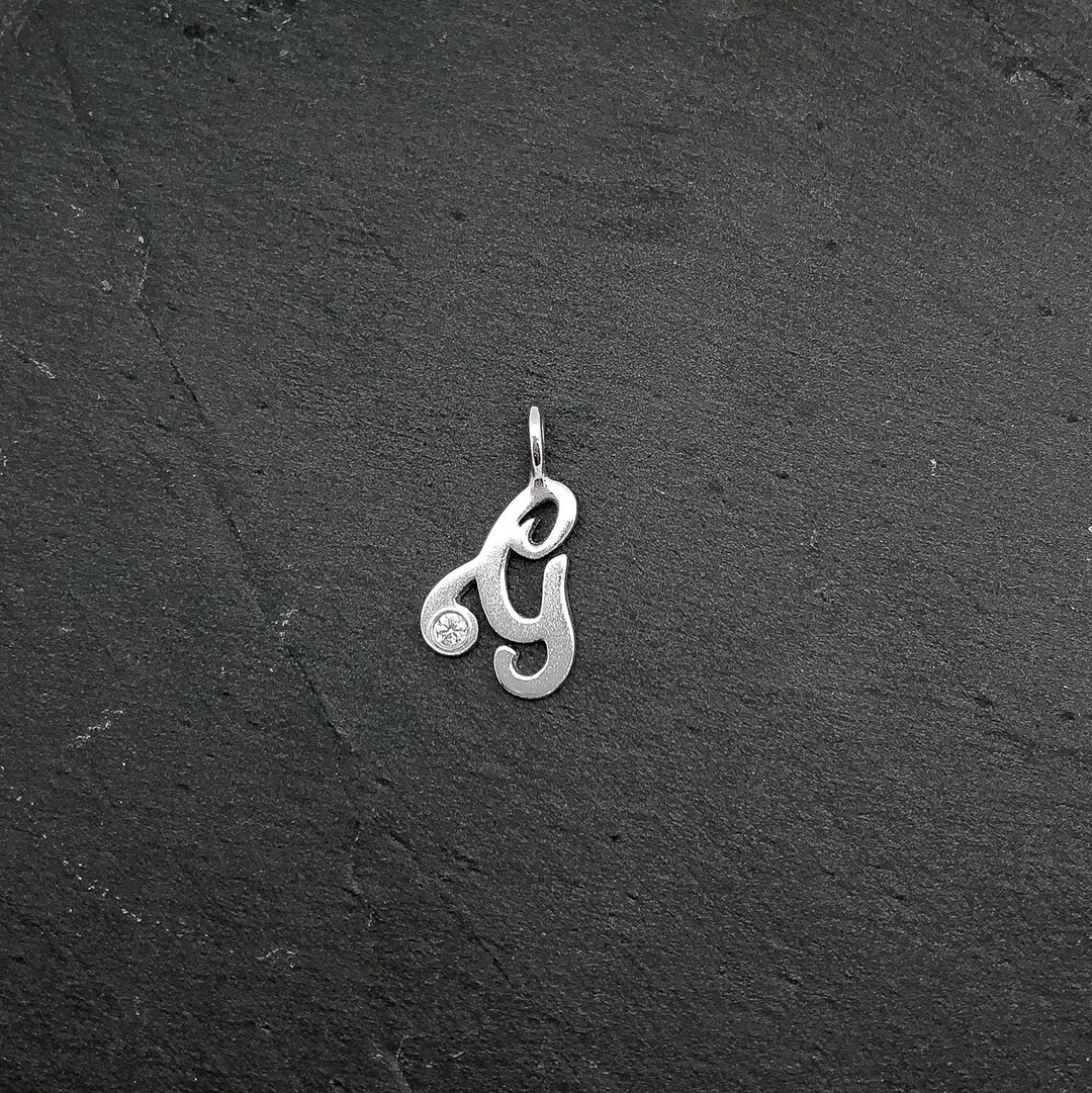 Silver Letter G Pendant, Silver Letter G Charm Necklace, Silver Initial ...