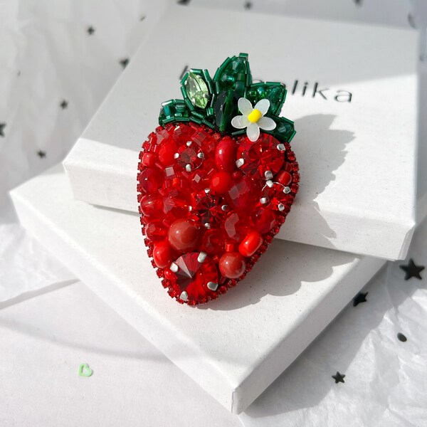 Strawberry Beads - Etsy