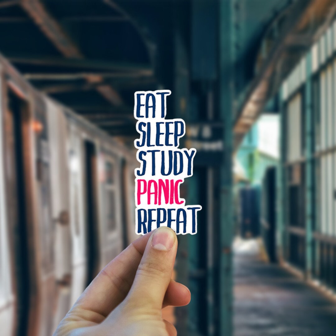 Eat Sleep Study Panic Repeat Sticker Eco Friendly Birthday - Etsy Canada