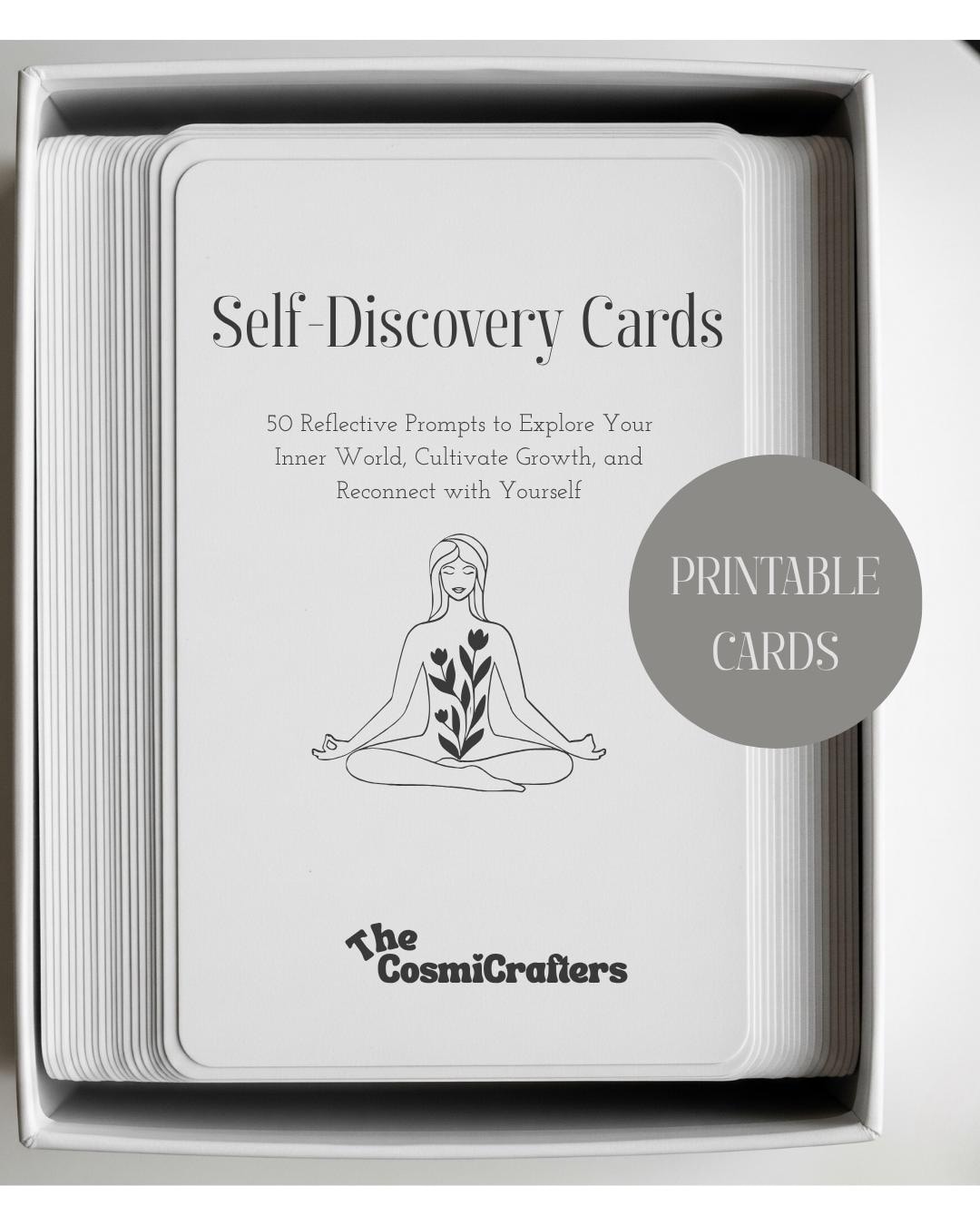 Self-discovery Cards Printable – 50 Reflective Prompts for Journaling ...