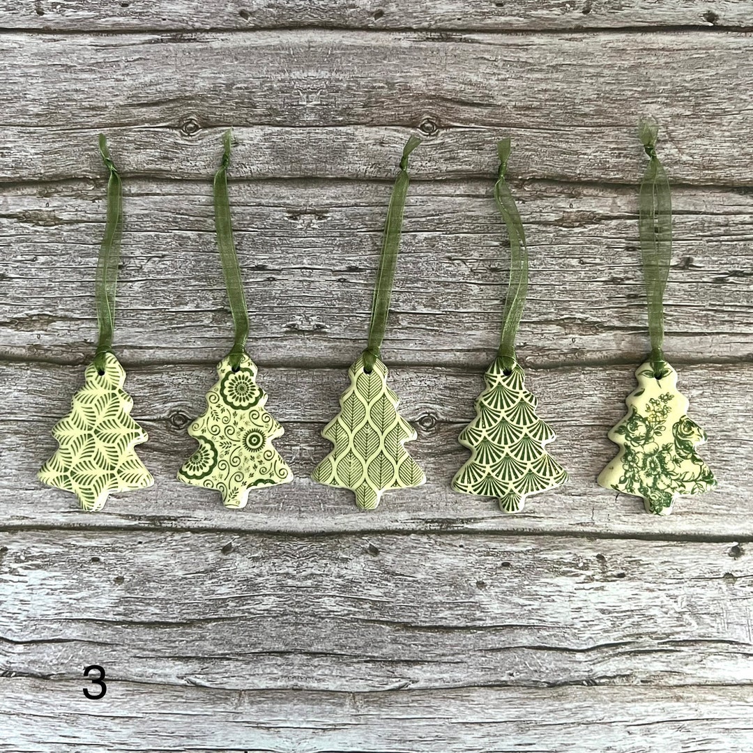 Christmas Trees Set of 5 Christmas Decorationshanging - Etsy