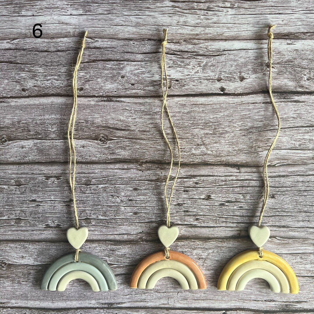Rainbows Set of 3 Ceramic Rainbow Hanging Decorations - Etsy