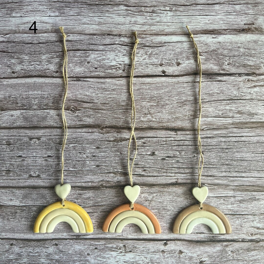 Rainbows, Set of 3, Ceramic Rainbow , Hanging Decorations, Home Decor ...