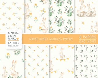 Bunny Digital Papers | Etsy
