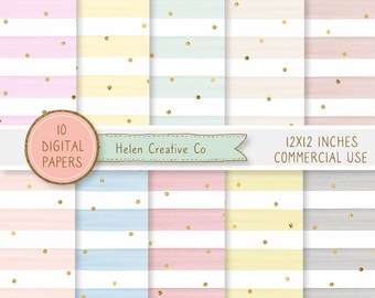 Papel digital rayas | Etsy España