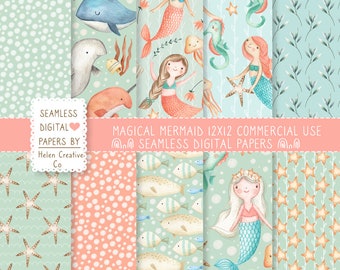 Ocean Digital Paper | Etsy