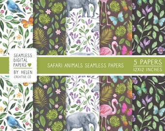 Jungle Digital Paper | Etsy