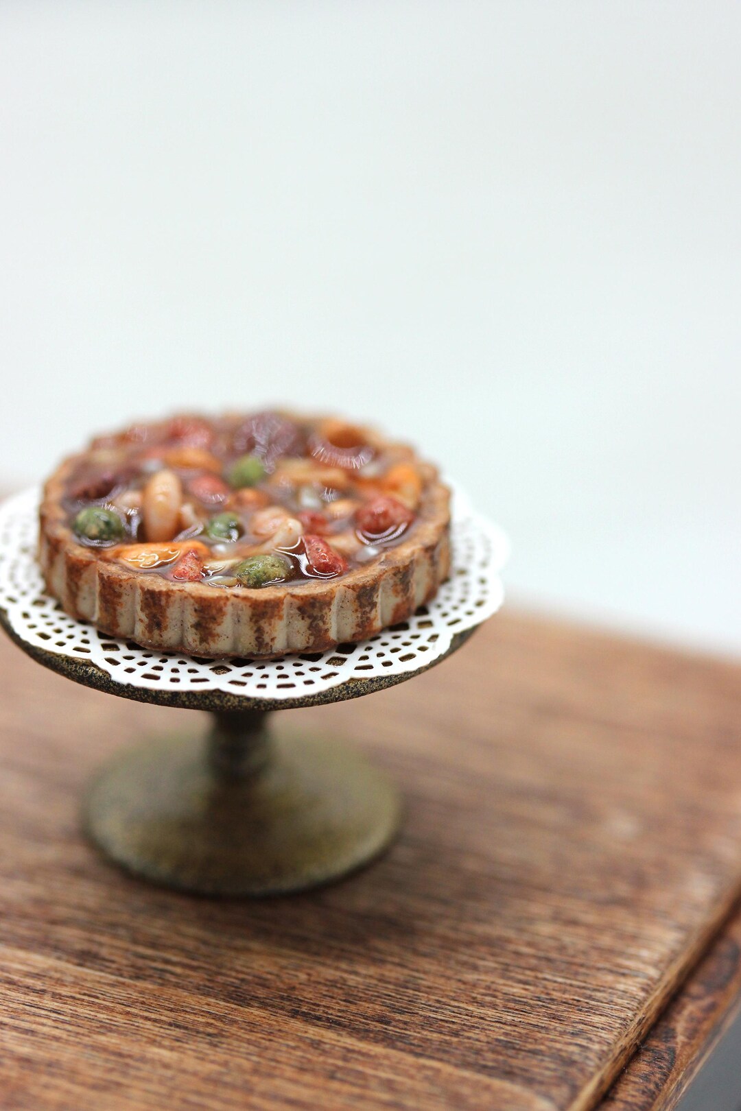 Caramel Mixed Nut Pie Tart | 1:12 Scale Dollhouse Miniature Food and ...