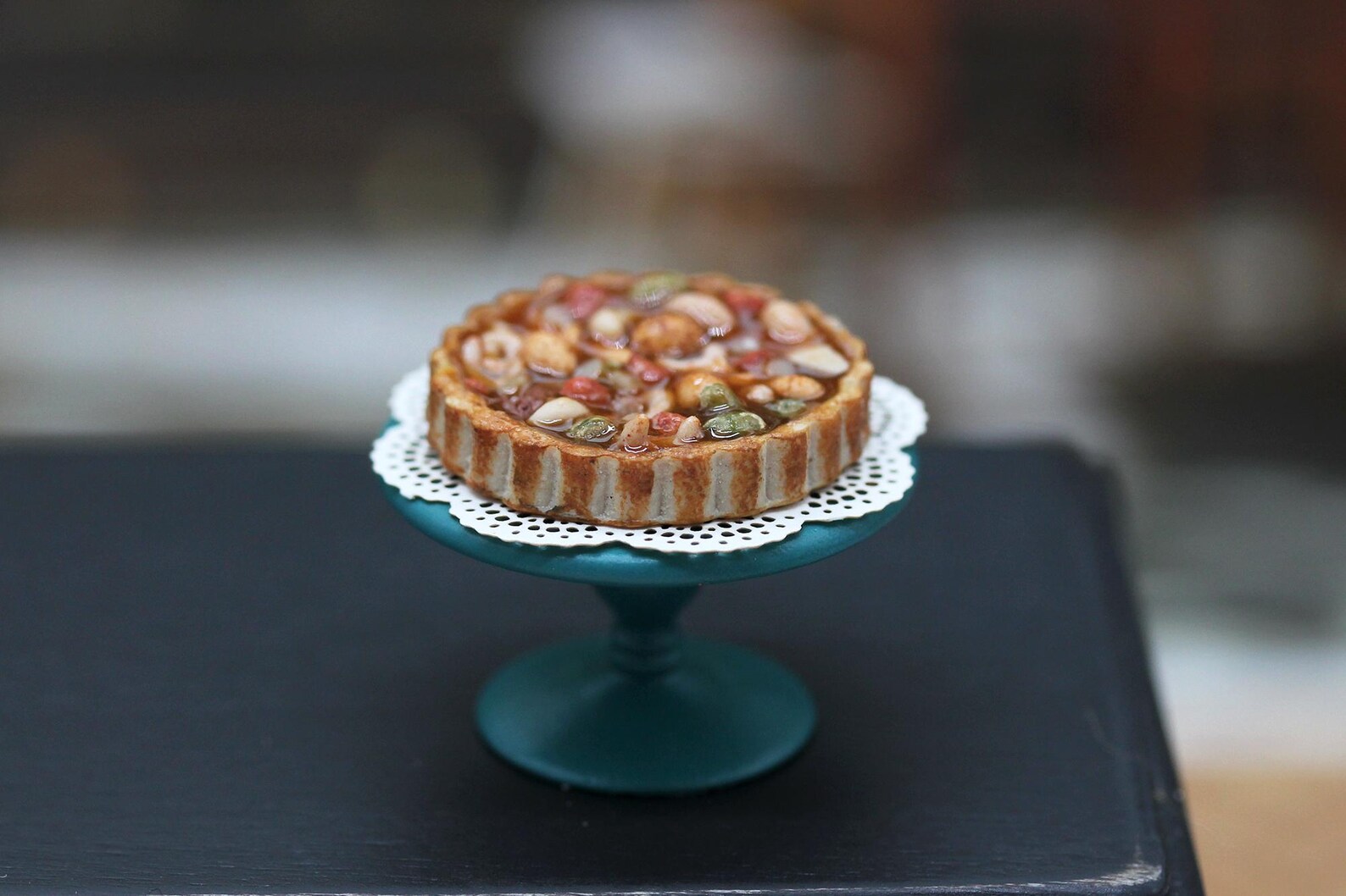 Caramel Mixed Nut Pie Tart 1:12 Scale Dollhouse Miniature Food and ...
